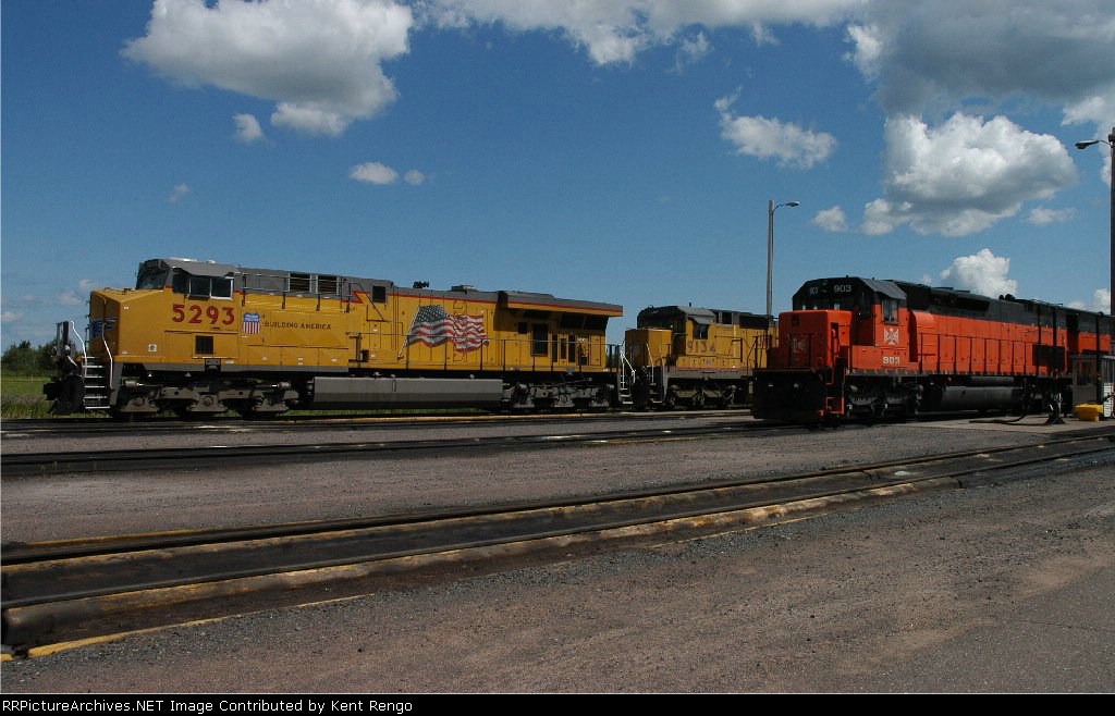 UP power laying over at Pokegama Yard